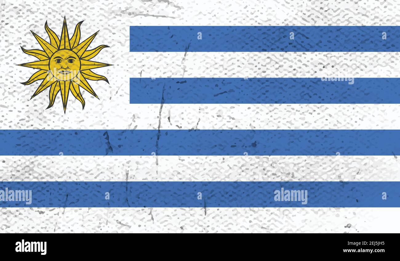 Uruguay flag with waving grunge texture. Vector background Stock Vector ...