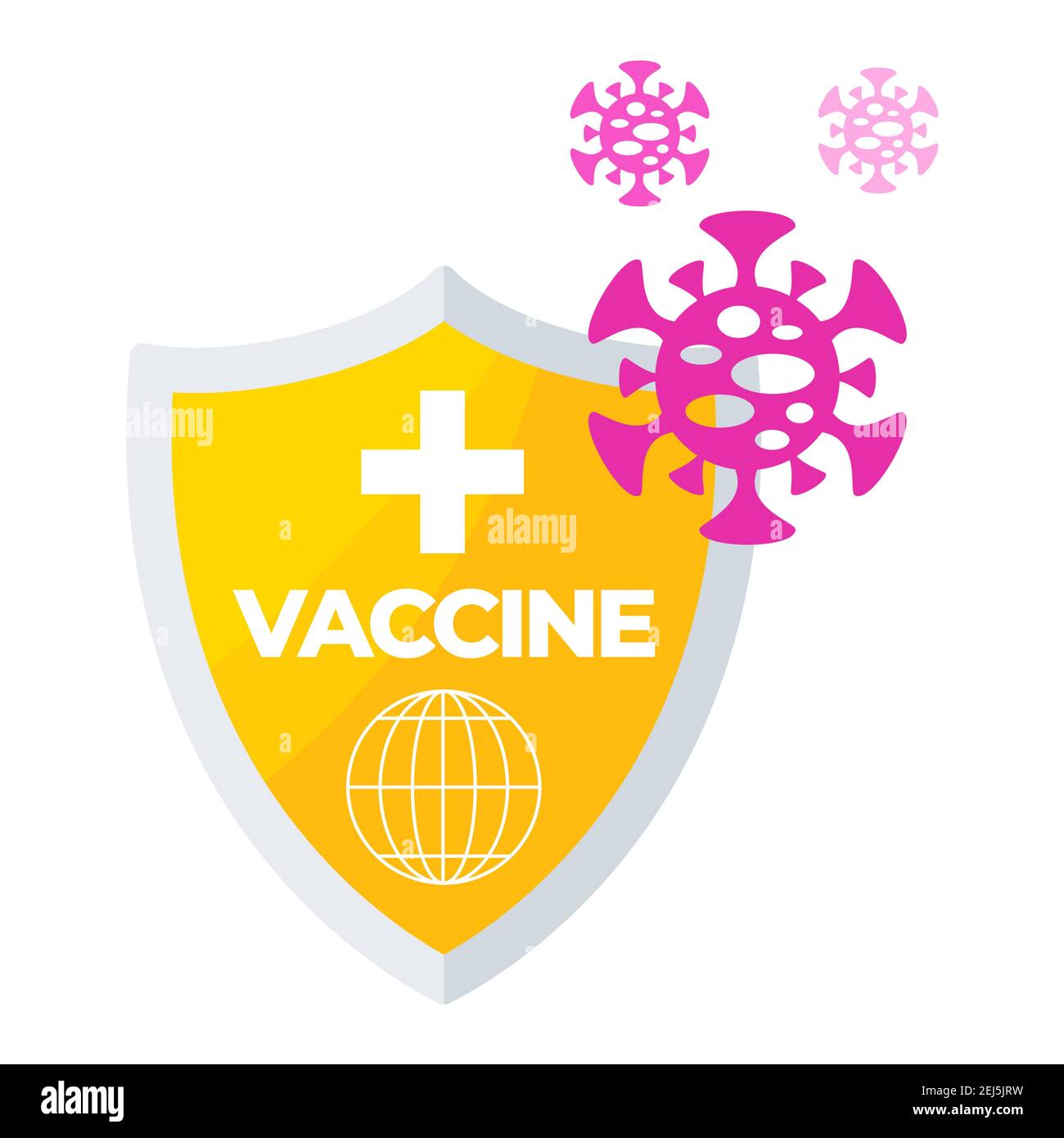 Vaccination shield icon. Syringe and dose of vaccine Stock Vector Image ...