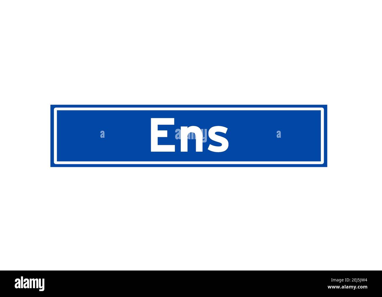 Ens isolated Dutch place name sign. City sign from the Netherlands ...