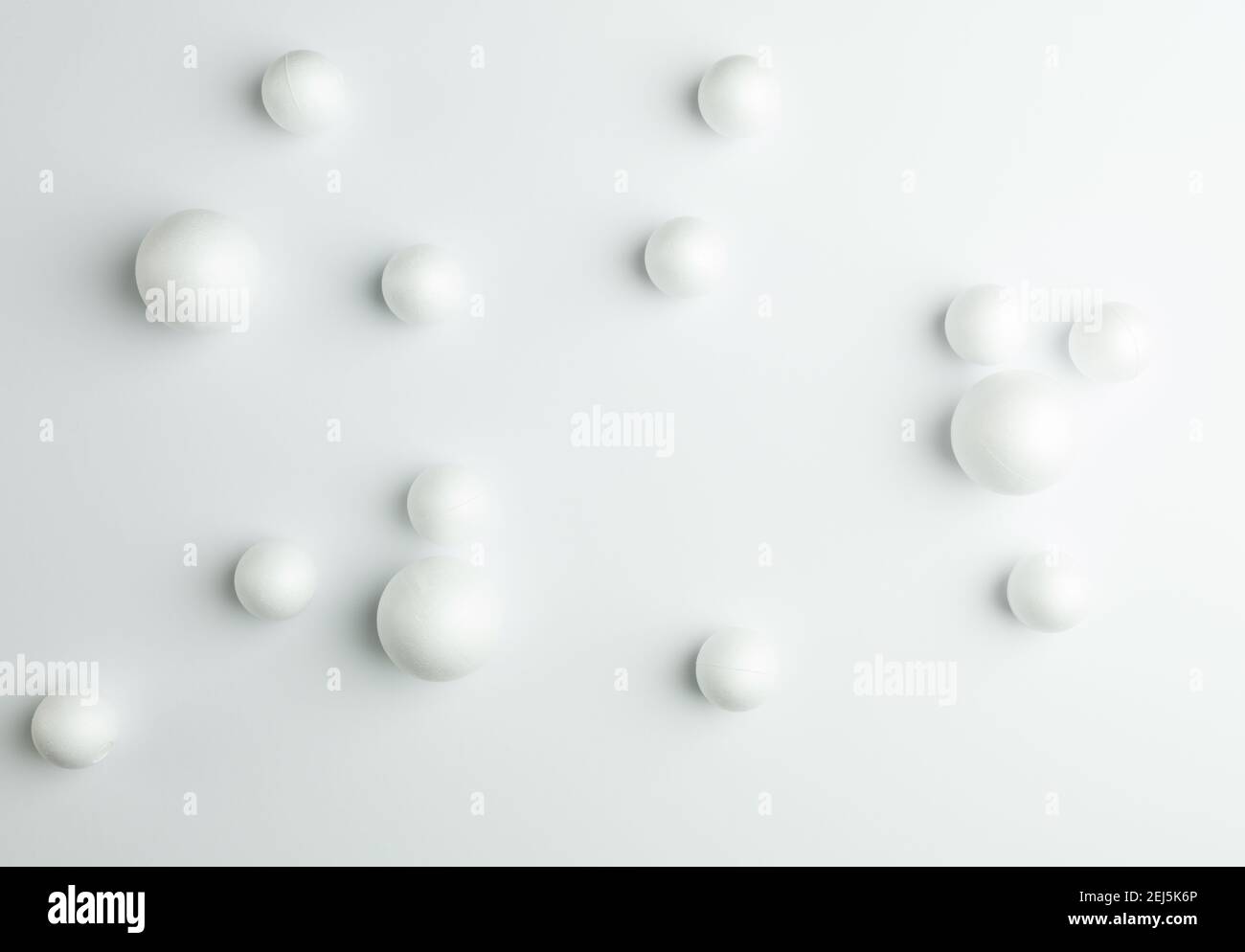 Abstract spheres background on white paper background. Soft light study ...
