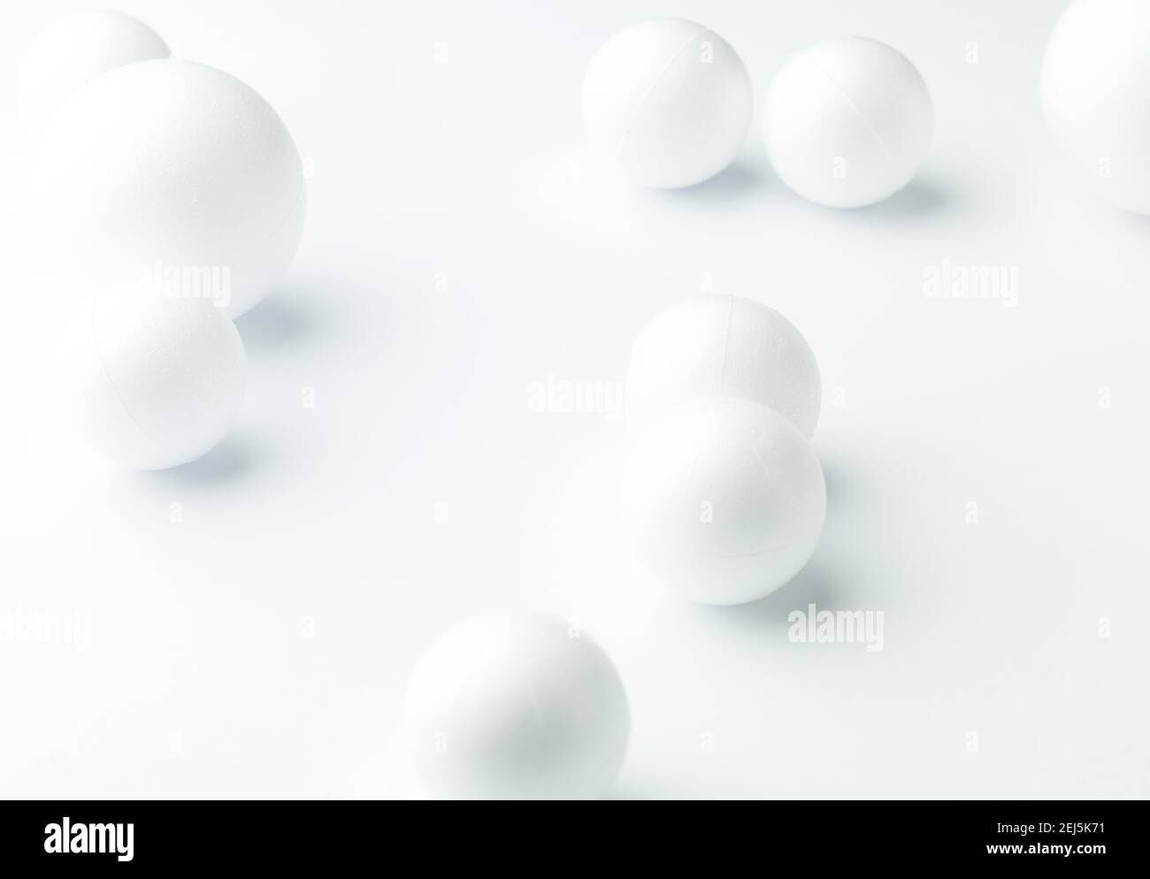 Abstract spheres background on white paper background. Soft light study ...