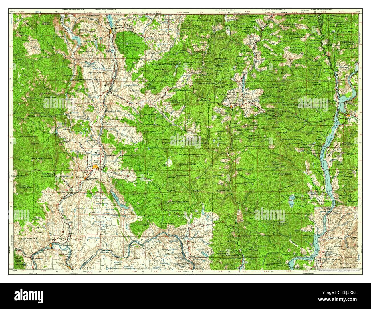 Map of okanogan hi-res stock photography and images - Alamy