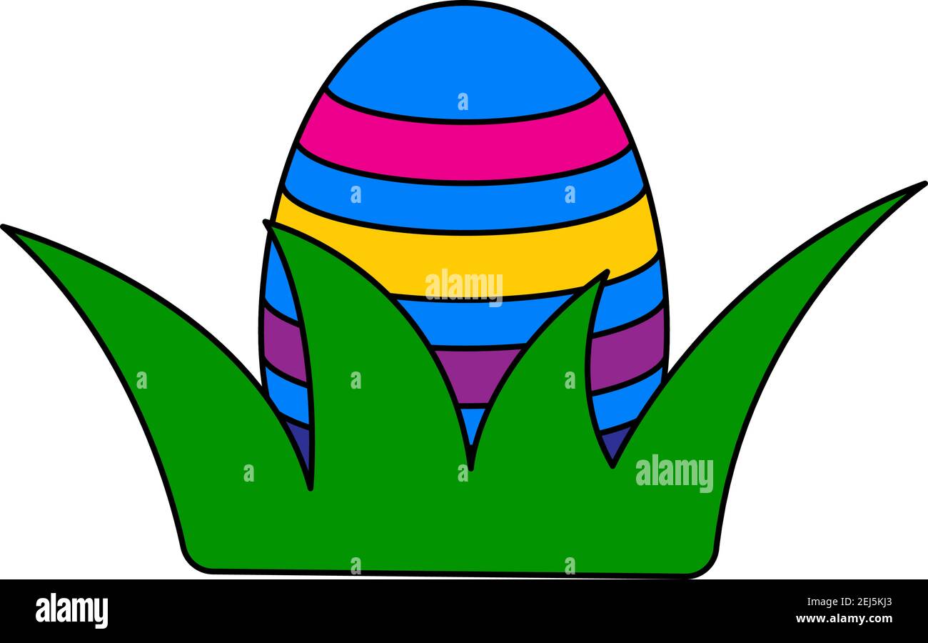 Easter Egg In Grass Icon. Editable Outline With Color Fill Design. Vector Illustration Stock ...