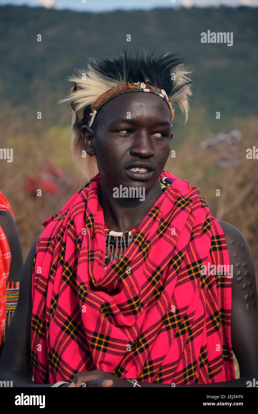 Unknown native person from a masai tribe in Kenya Stock Photo - Alamy