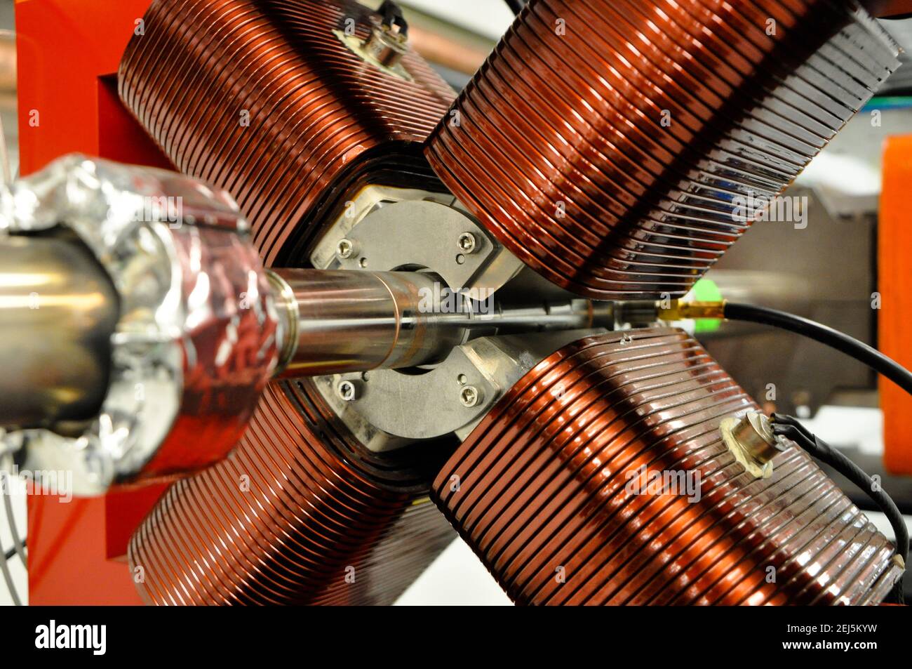 Quadpole magnet - Works to focus the electron beam from the linear ...