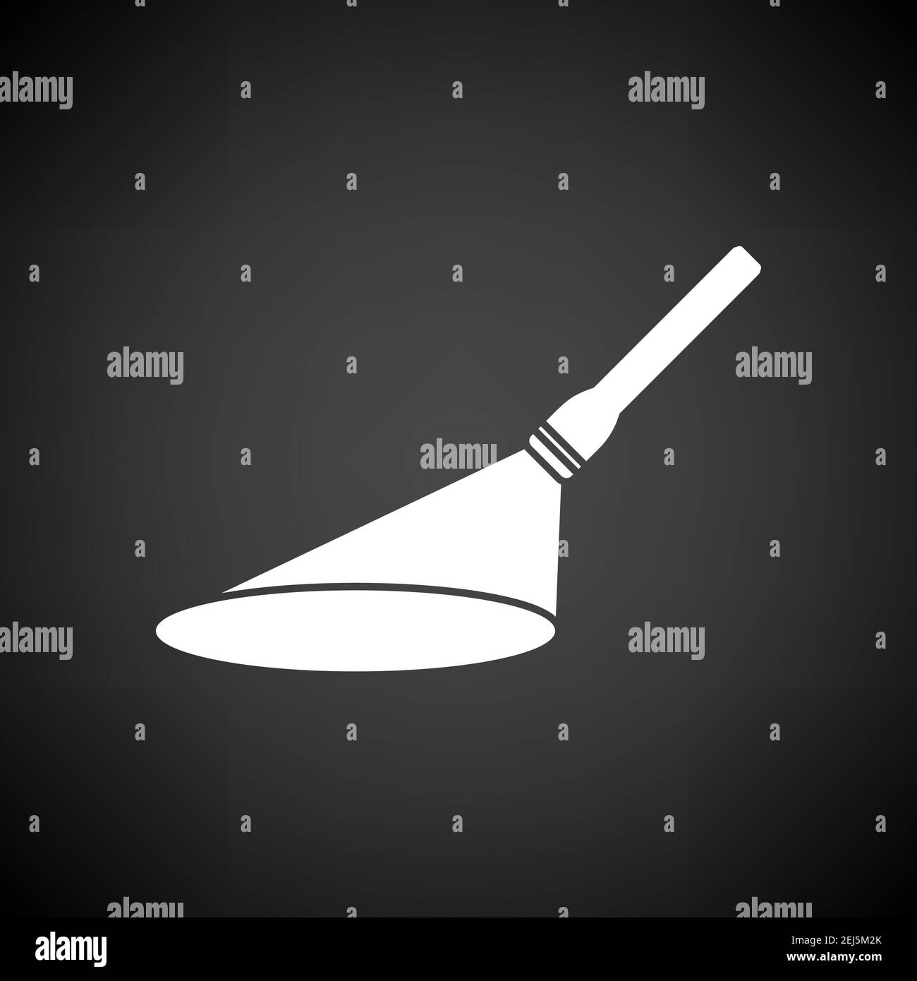 Flashlight Icon. White on Black Background. Vector Illustration Stock ...