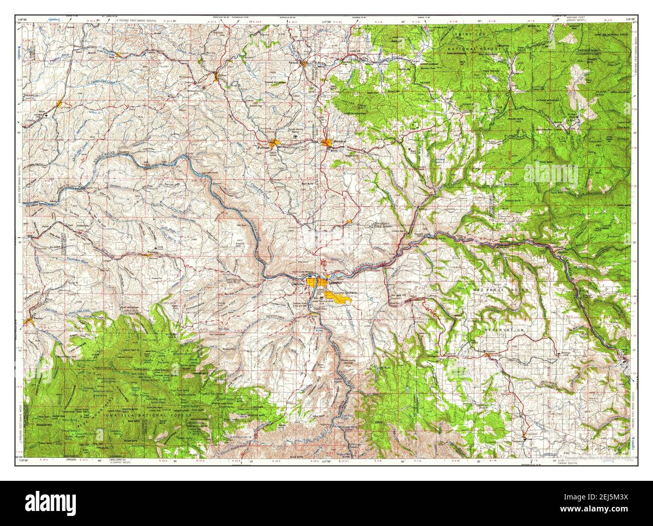 Pullman, Washington, map 1958, 1:250000, United States of America by ... Pullman, Washington, map 1958, 1:250000, United States of America by ...