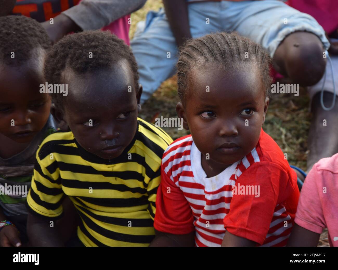Group of unknown children from a Masai tribe in Kenya Stock Photo - Alamy