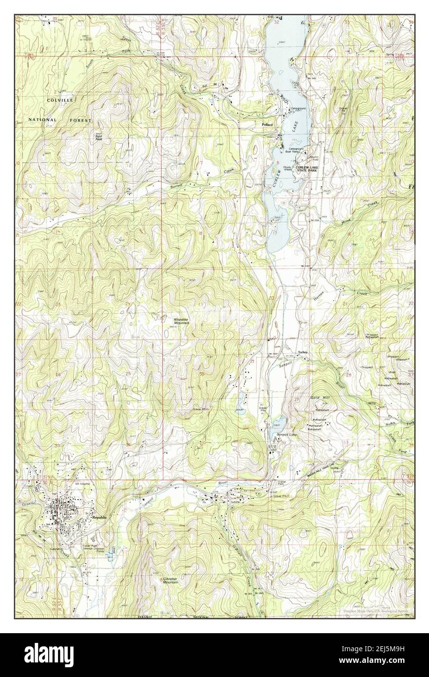 Republic washington state map hi-res stock photography and images - Alamy