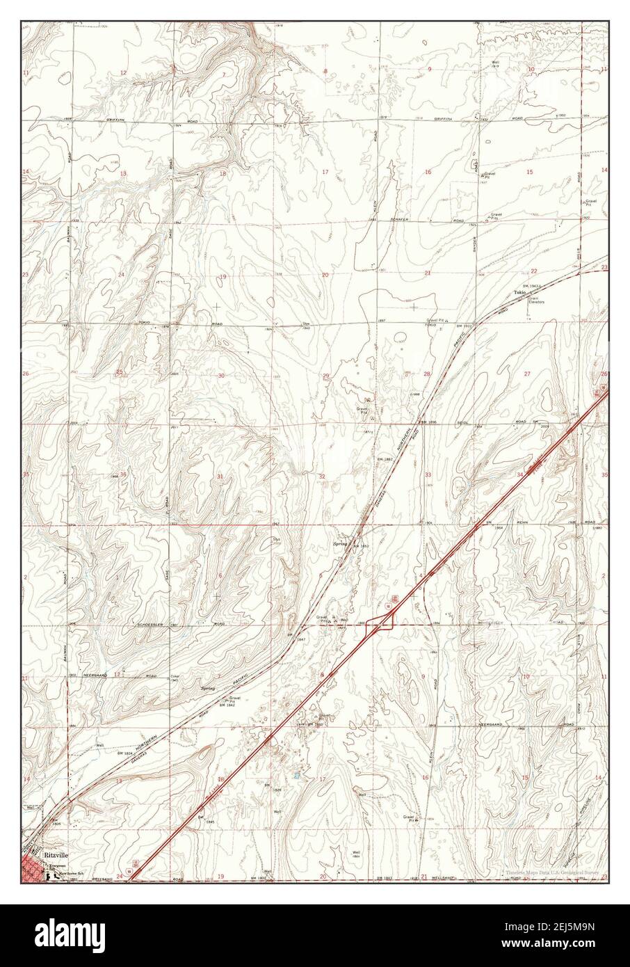 Ritzville NE, Washington, map 1967, 1:24000, United States of America ...