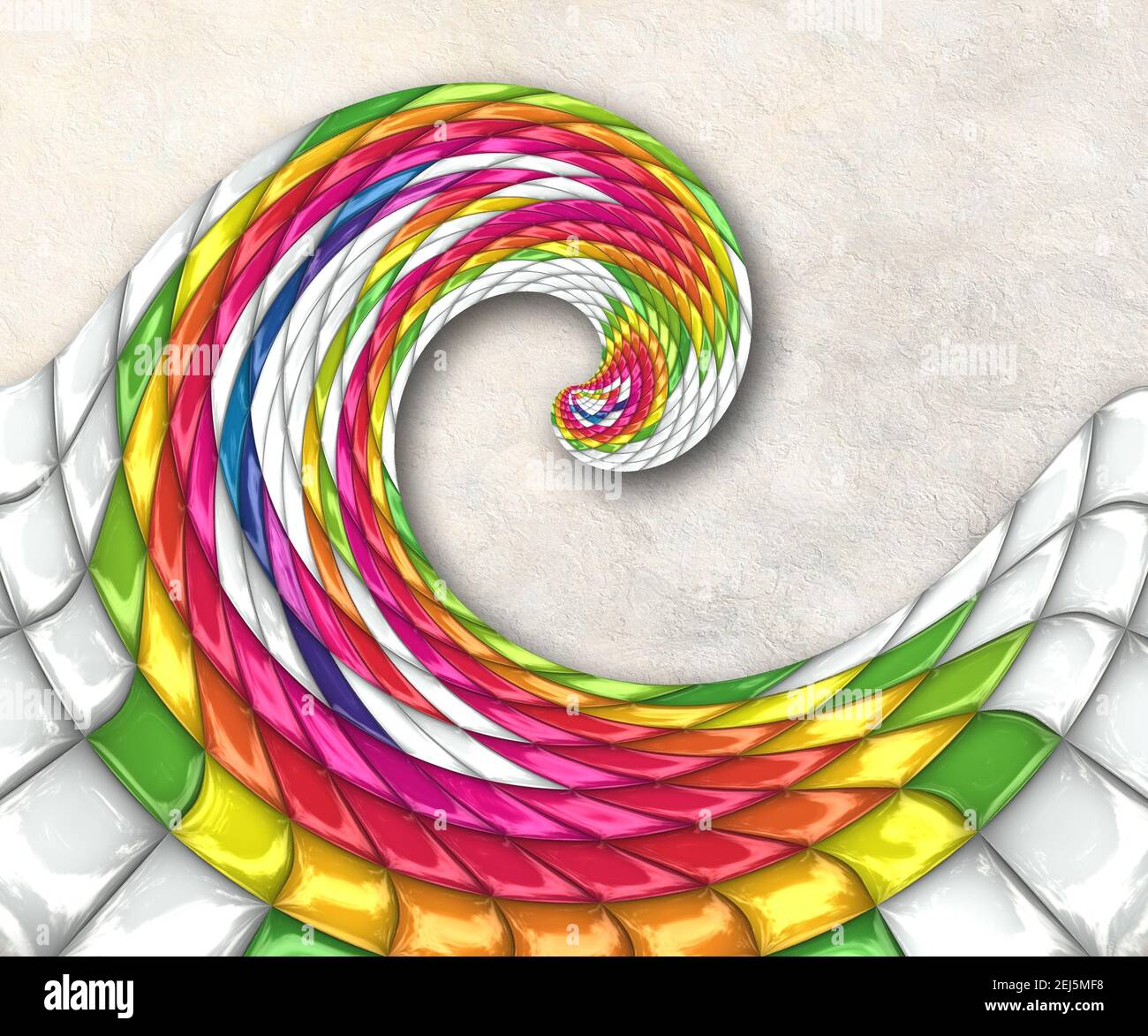 3D render background template with colorful puff pixels mosaic ...