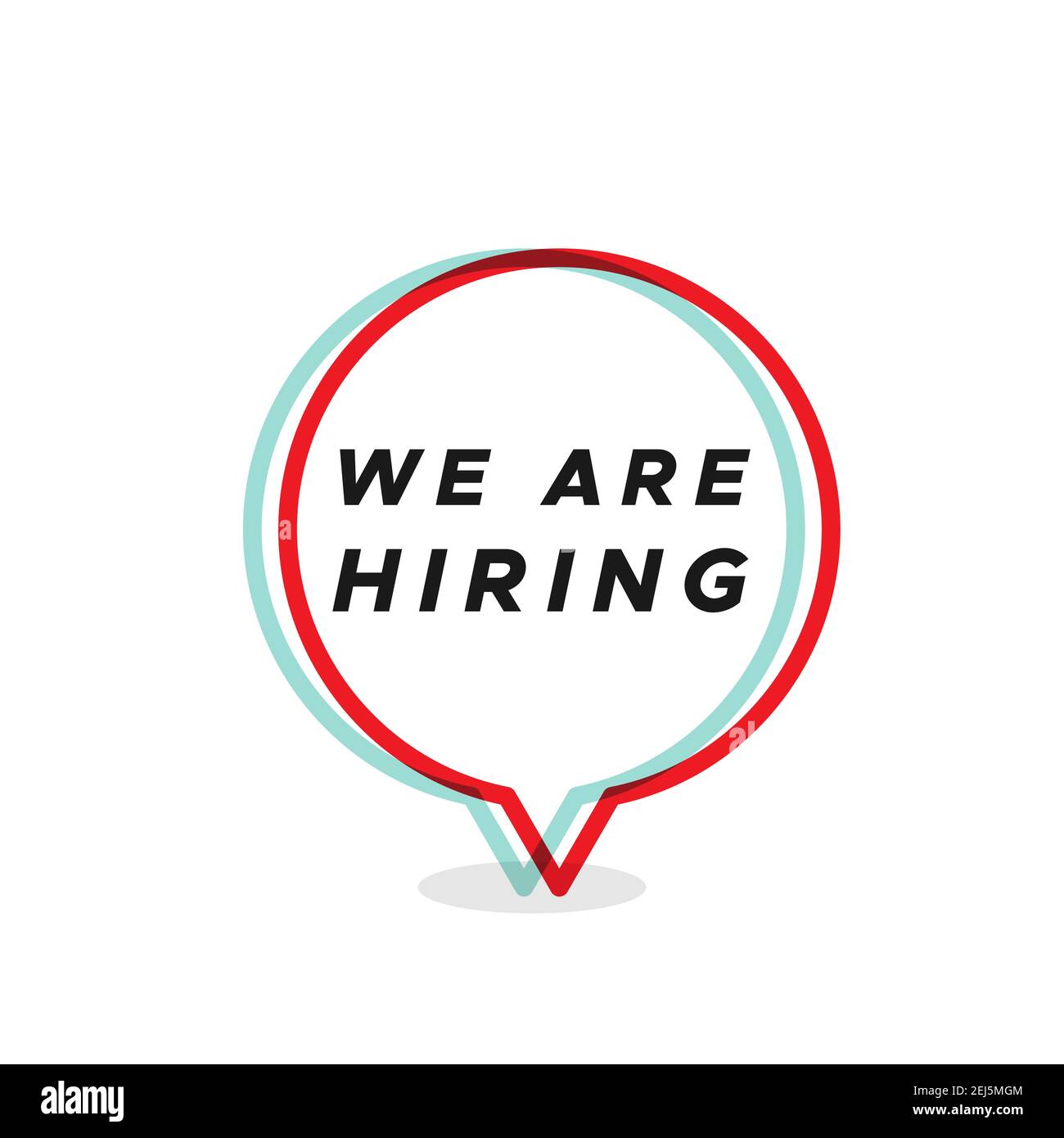 We are hiring. Speech bubble with message. Concept of recruitment ...
