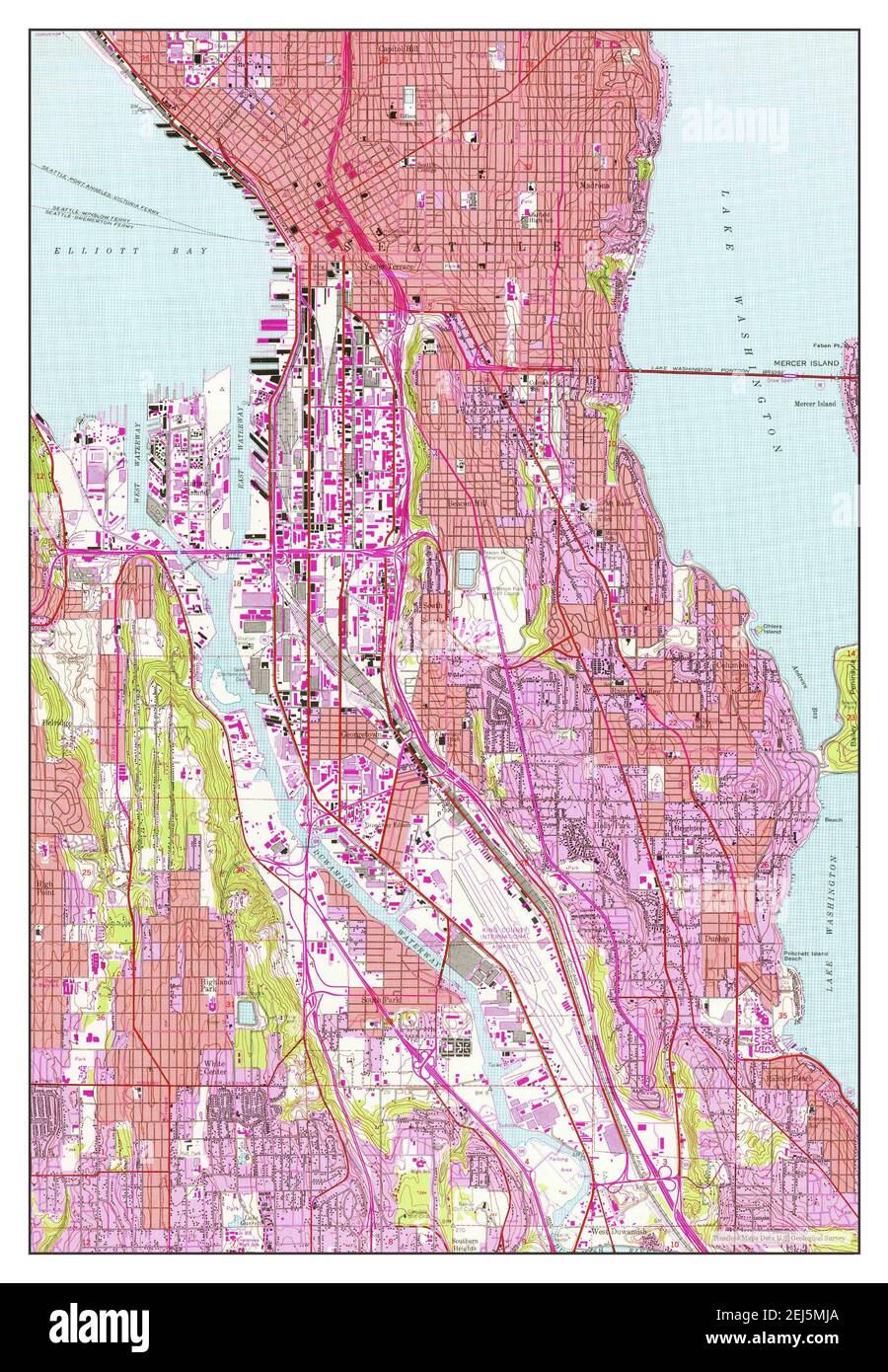 Geographic map of seattle hi-res stock photography and images - Alamy