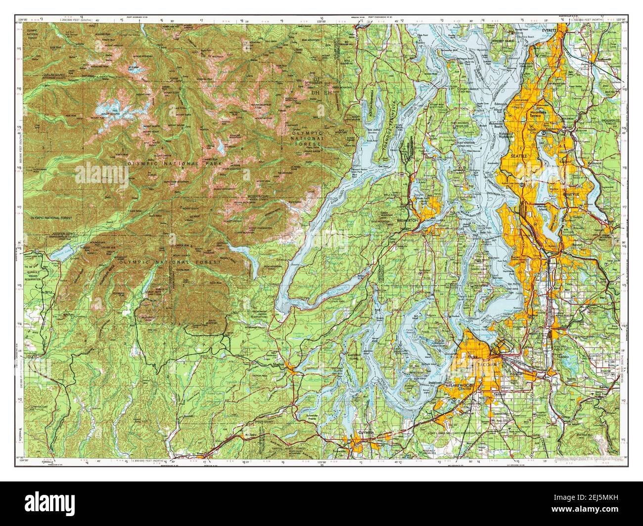 Seattle, Washington, map 1958, 1:250000, United States of America by ...