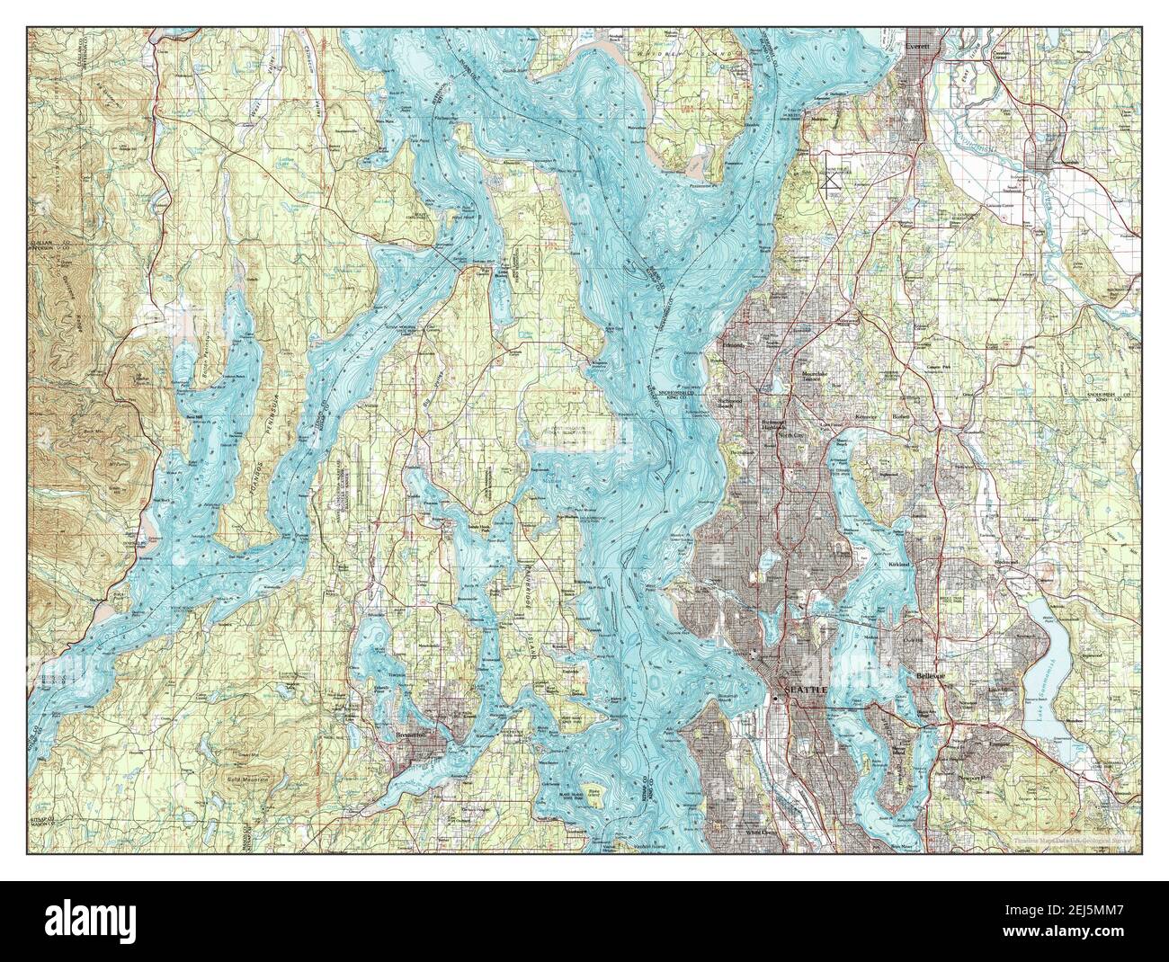 Geographic map of seattle hi-res stock photography and images - Alamy