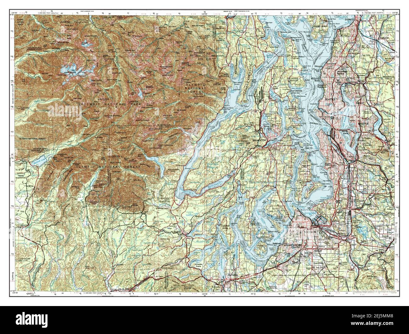 Seattle, Washington, map 1958, 1:250000, United States of America by ...