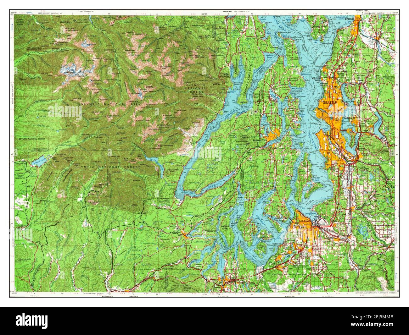 Seattle, Washington, map 1958, 1:250000, United States of America by ...