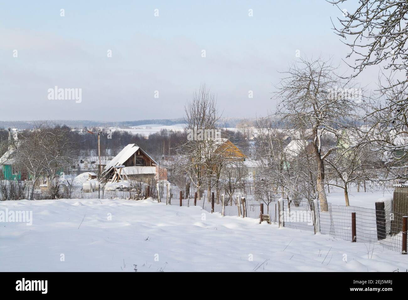 the landscape in the countryside. Rural life in Belarus Stock Photo - Alamy