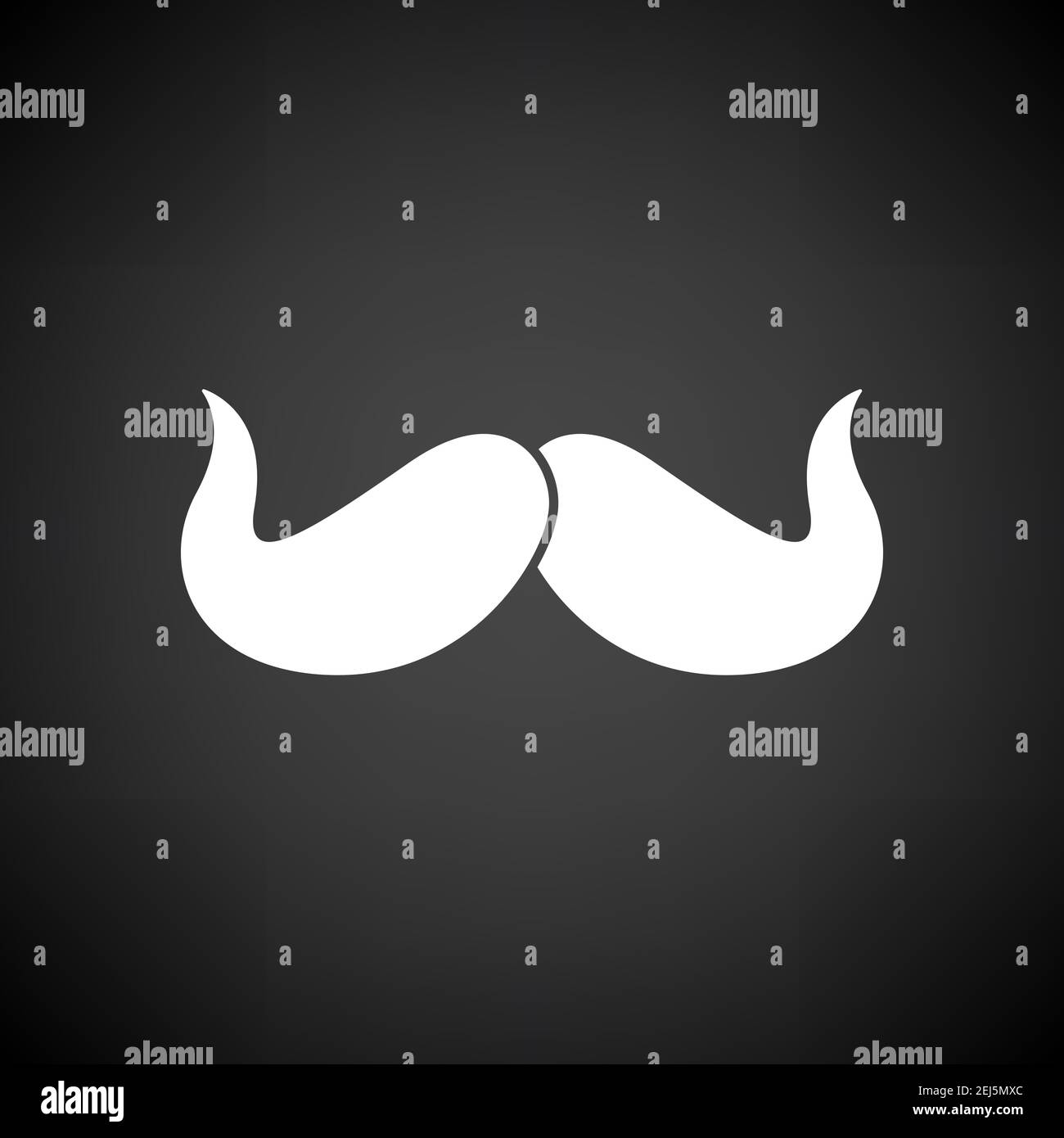 Poirot Mustache Icon. White on Black Background. Vector Illustration ...