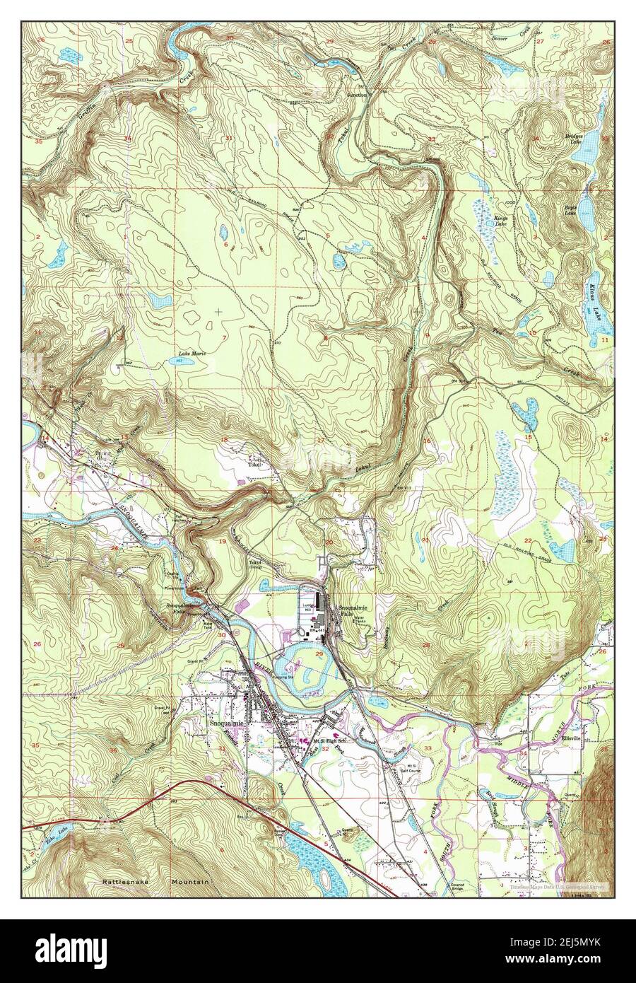 Map of snoqualmie hi-res stock photography and images - Alamy