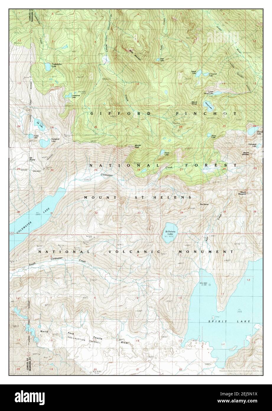 Map of spirit lake hi-res stock photography and images - Alamy