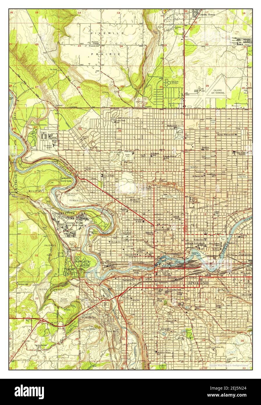 Vintage map of spokane hi-res stock photography and images - Alamy