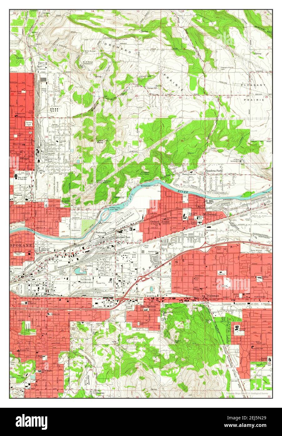 Spokane washington state map hi-res stock photography and images - Alamy