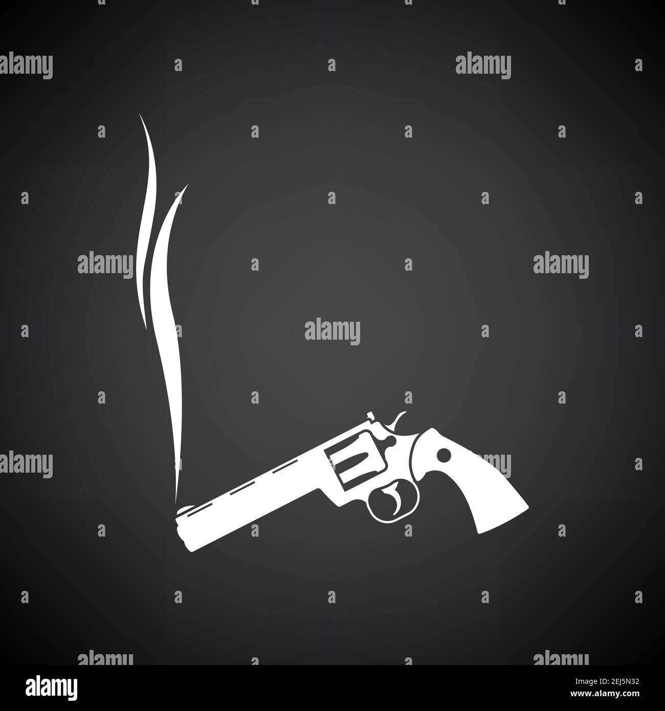 Smoking Revolver Icon. White on Black Background. Vector Illustration ...