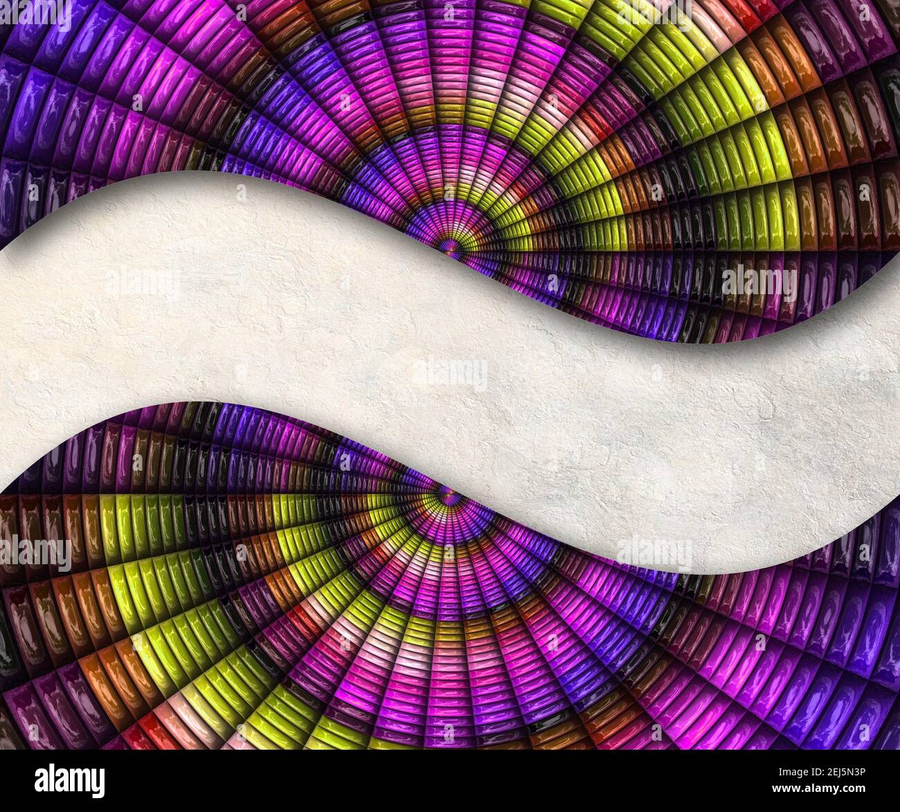 3D render background template with colorful puff pixels mosaic ...