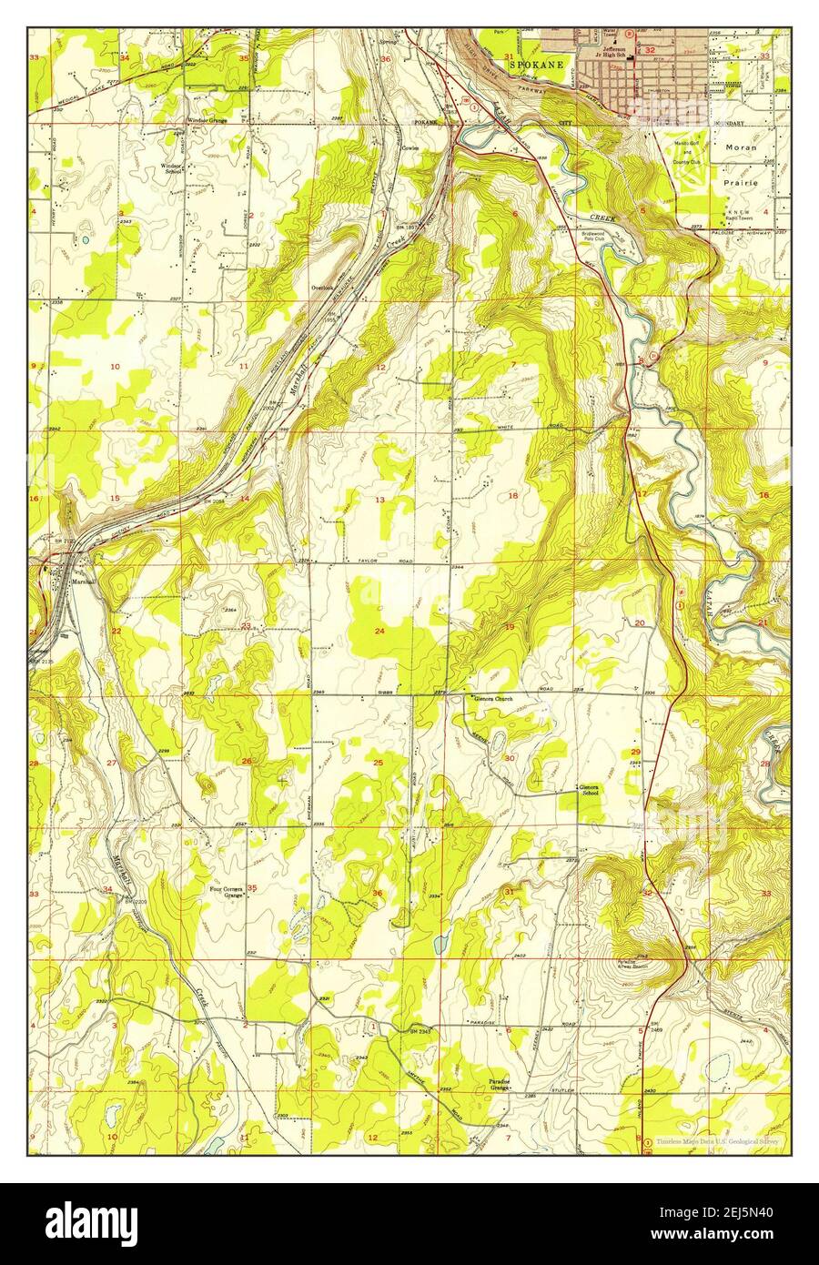 Spokane SW, Washington, map 1950, 1:24000, United States of America by ...