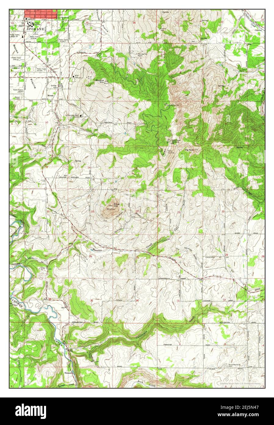 Vintage map of spokane Cut Out Stock Images & Pictures - Alamy