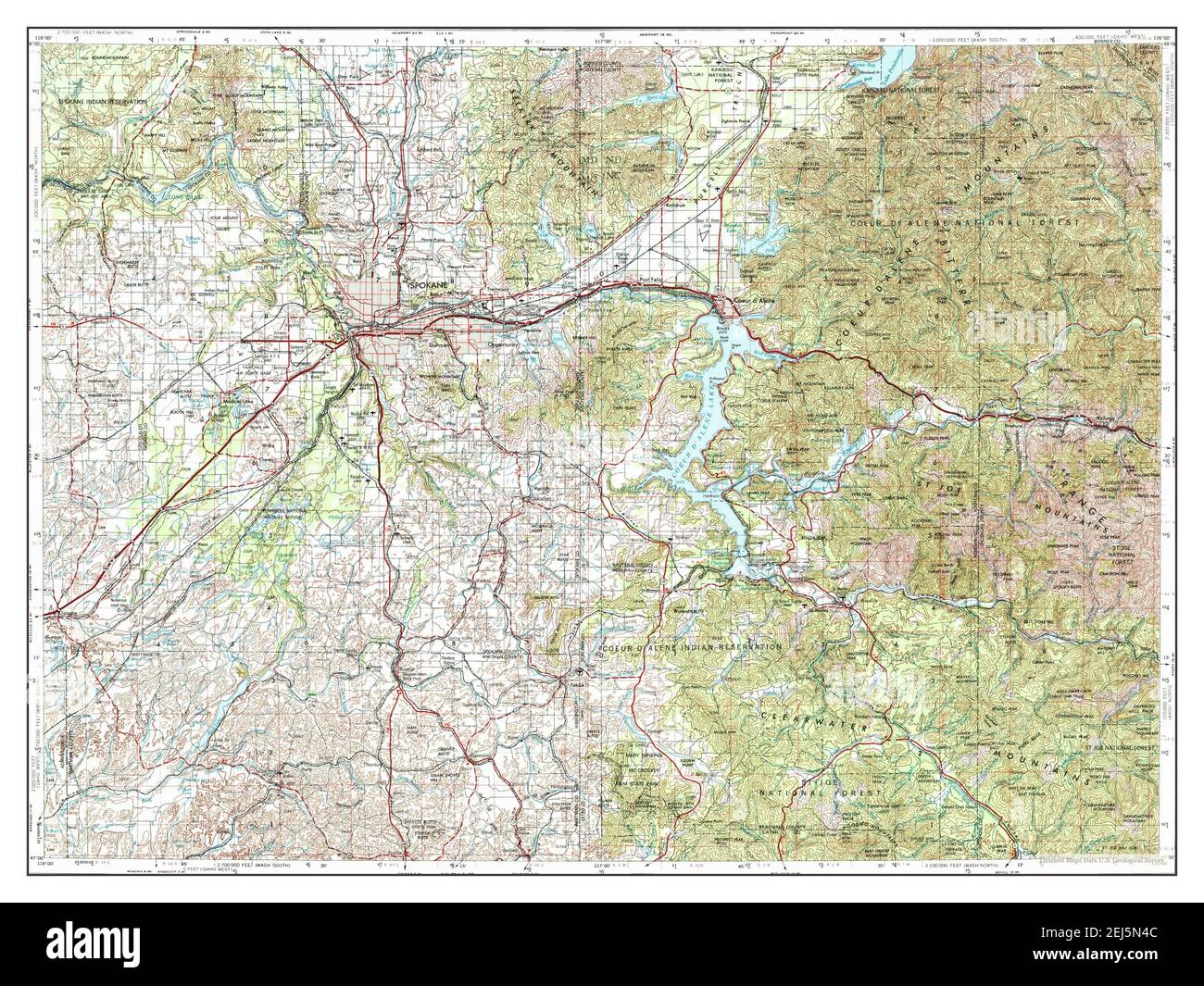 Spokane washington state map hi-res stock photography and images - Alamy