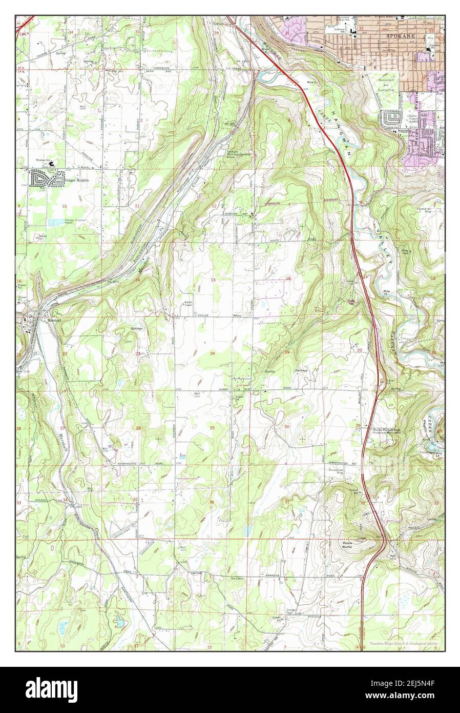 Vintage map of spokane hi-res stock photography and images - Alamy