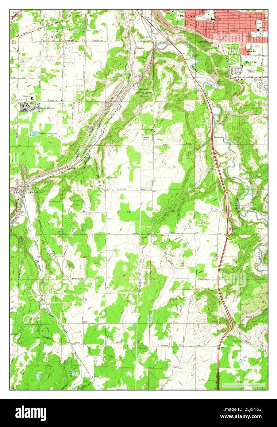 Vintage map of spokane hi-res stock photography and images - Alamy