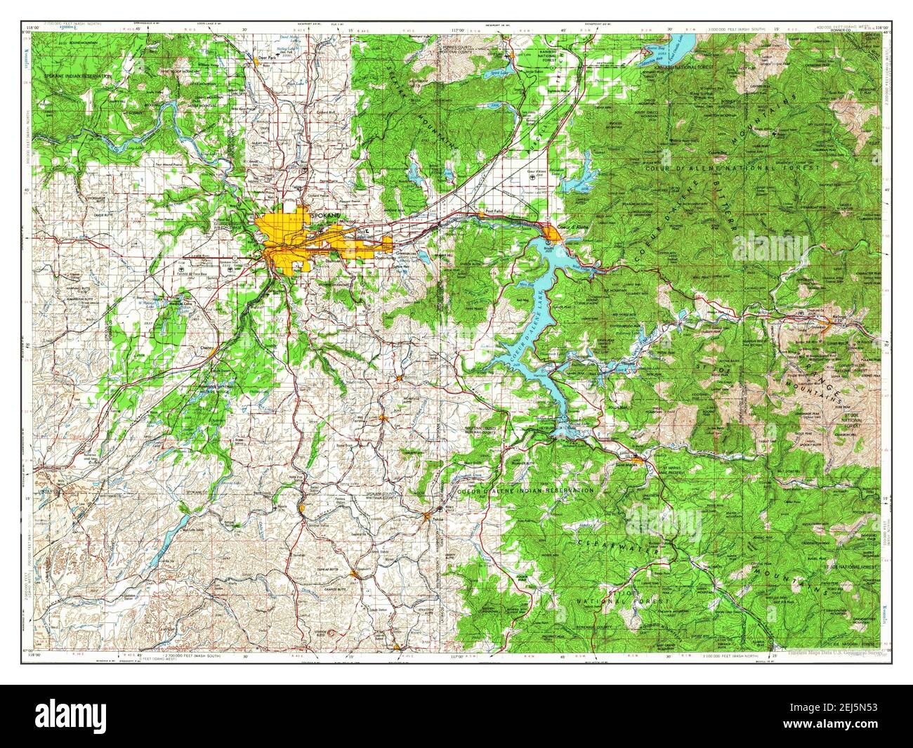 Spokane washington state map hi-res stock photography and images - Alamy