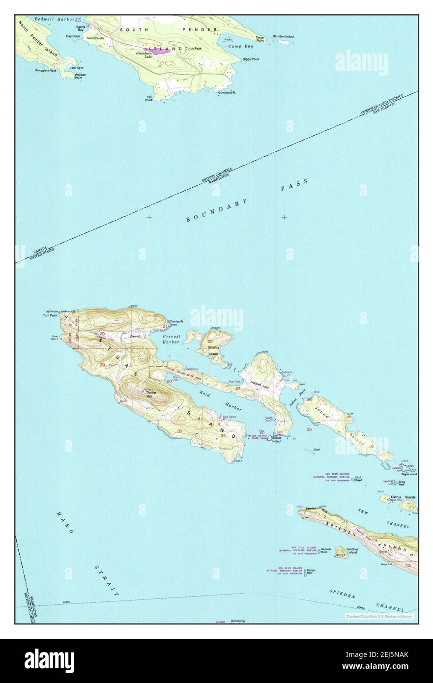 Stuart Island, Washington, map 1953, 1:24000, United States of America ...