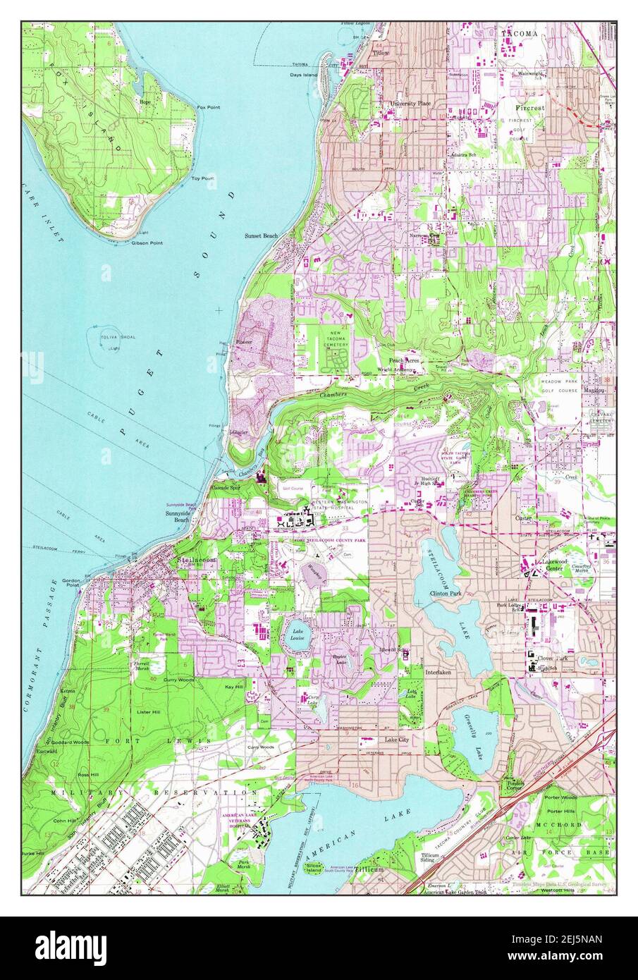Steilacoom, Washington, map 1959, 1:24000, United States of America by ...