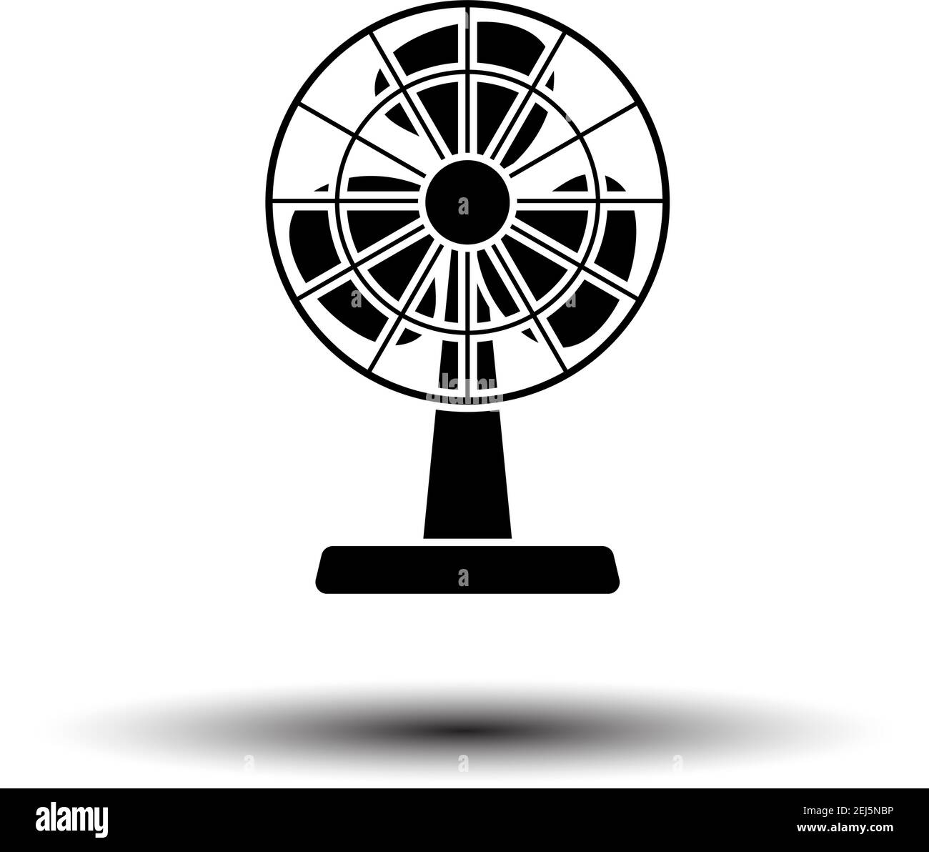 Electric Fan Icon. Black on White Background With Shadow. Vector ...