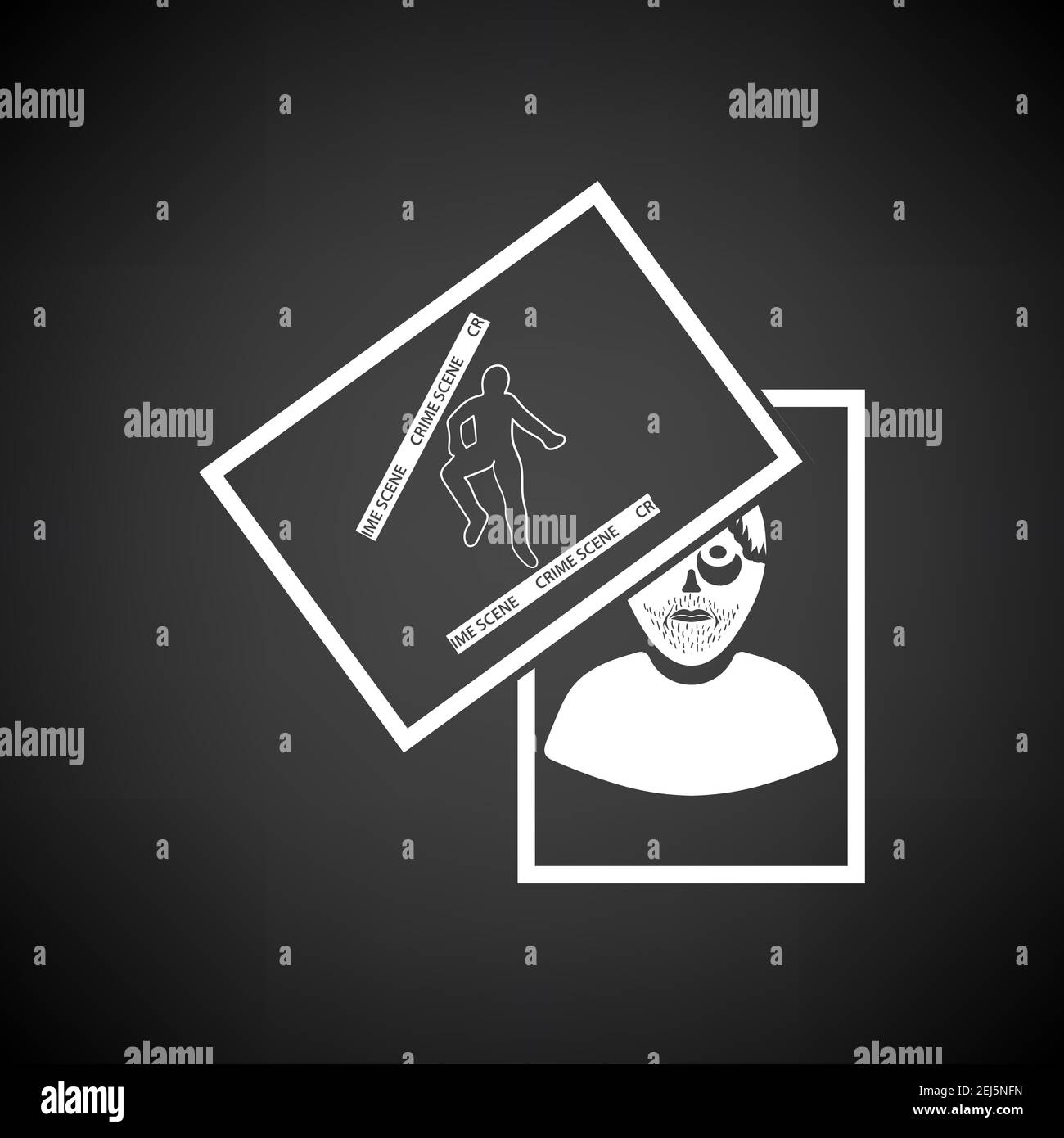 Photograph Evidence Icon. White on Black Background. Vector ...