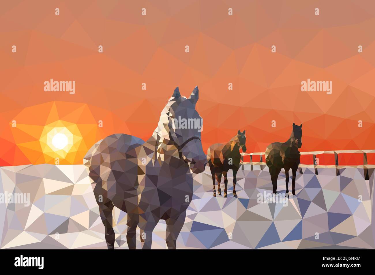 Sunrise in countryside Stock Vector Images - Alamy