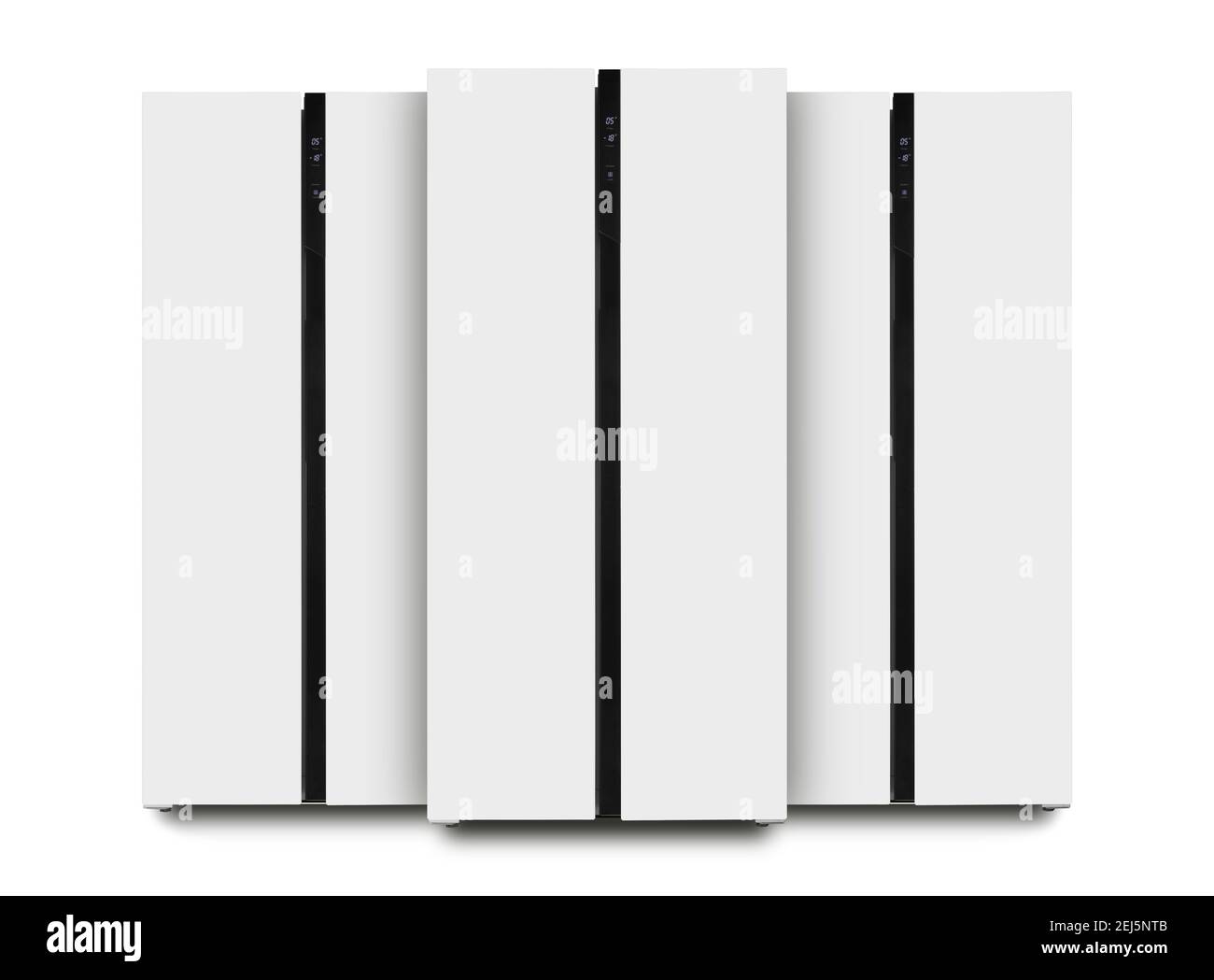 Major appliance - Three Front view white two-door side by side ...