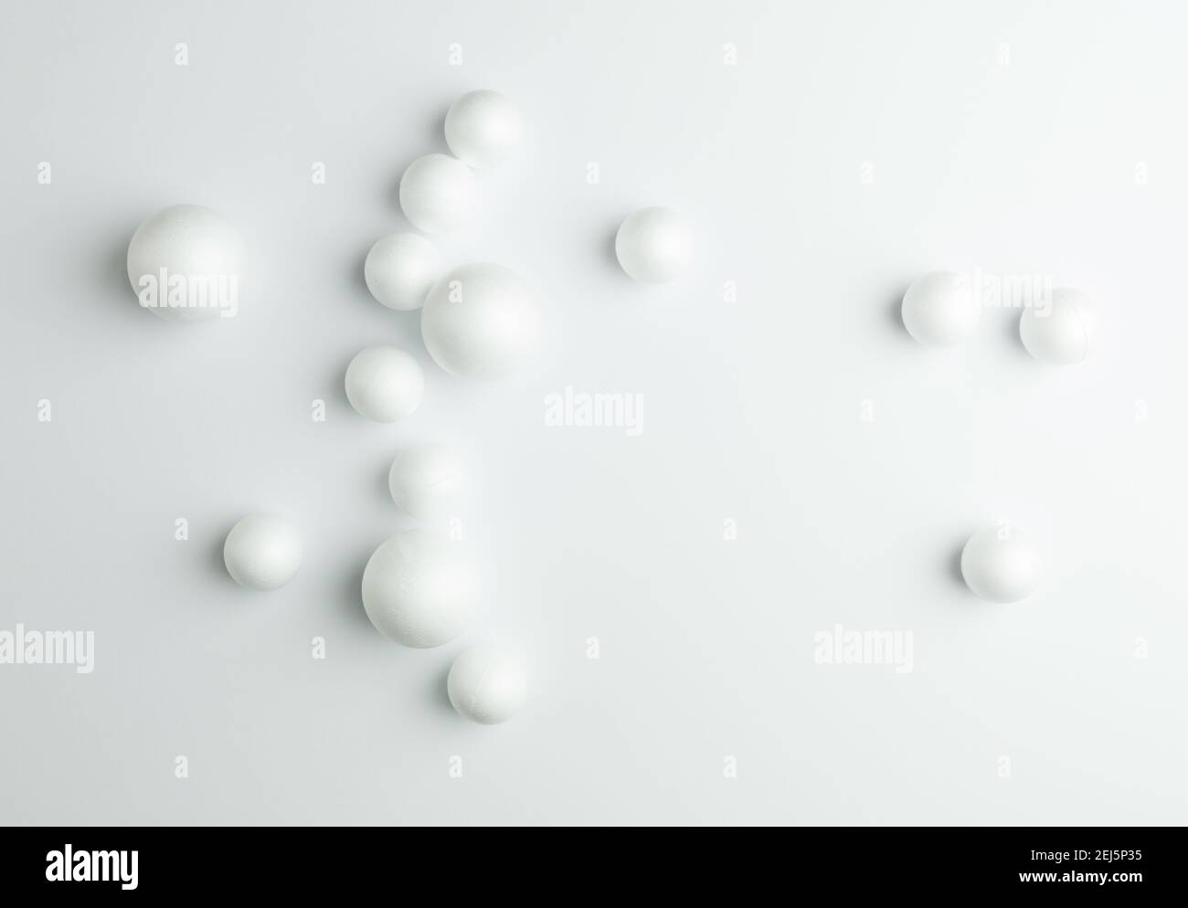 Abstract spheres background on white paper background. Soft light study ...