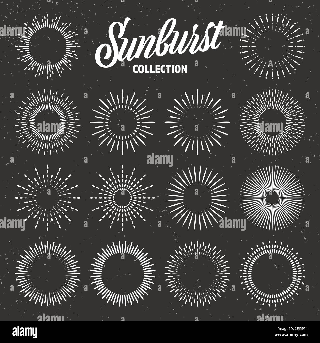 Vintage grunge sunburst collection. Bursting sun rays. Fireworks ...