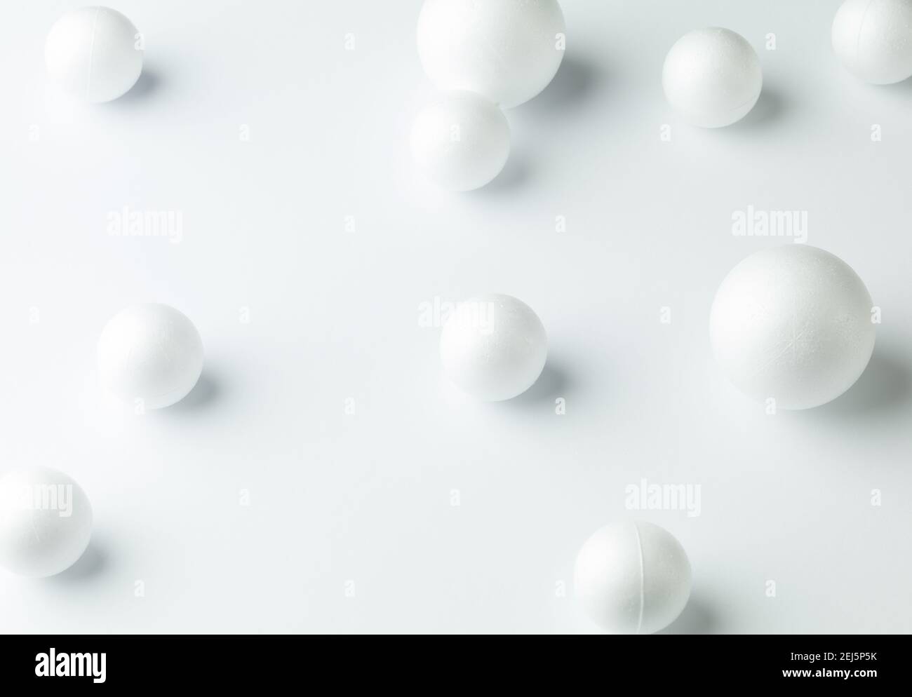 Abstract spheres background on white paper background. Soft light study ...