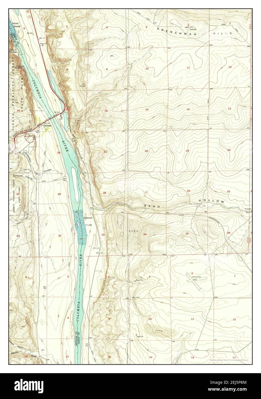 Vantage washington map hi-res stock photography and images - Alamy