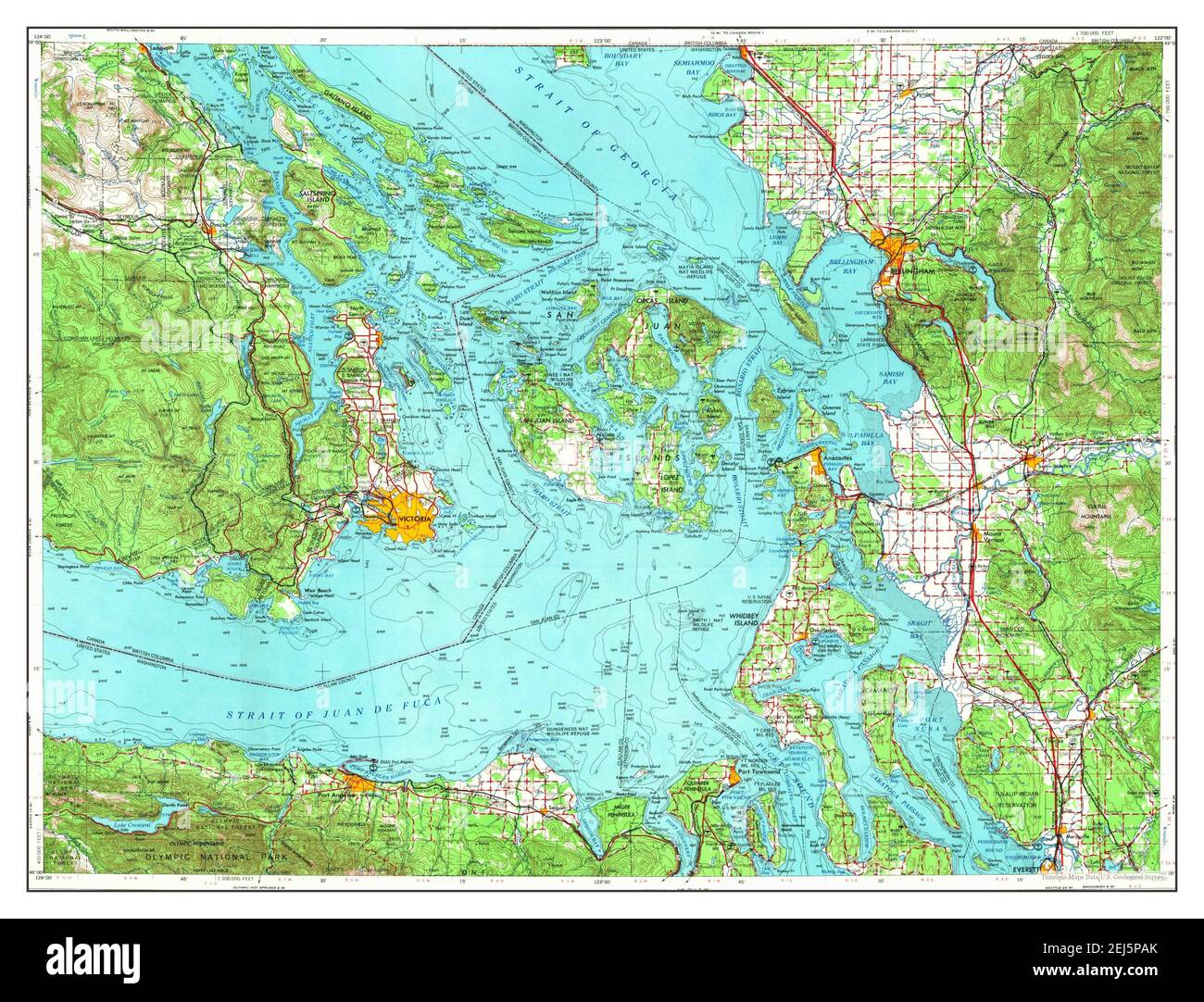 Victoria Island Map Of Washington Island County, Washington Topograhic
