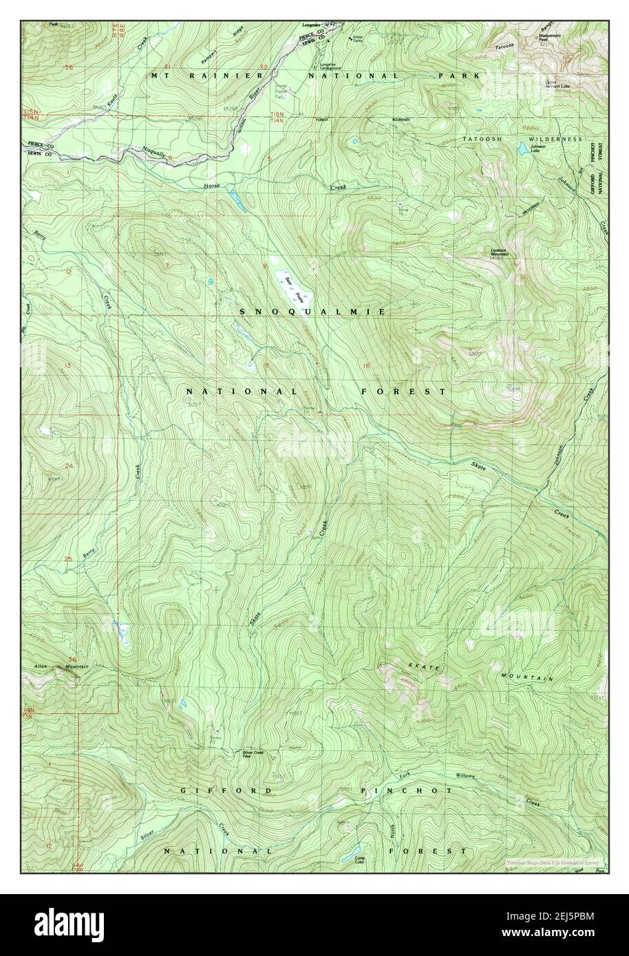 Wahpenayo Peak, Washington, map 1989, 1:24000, United States of America ...