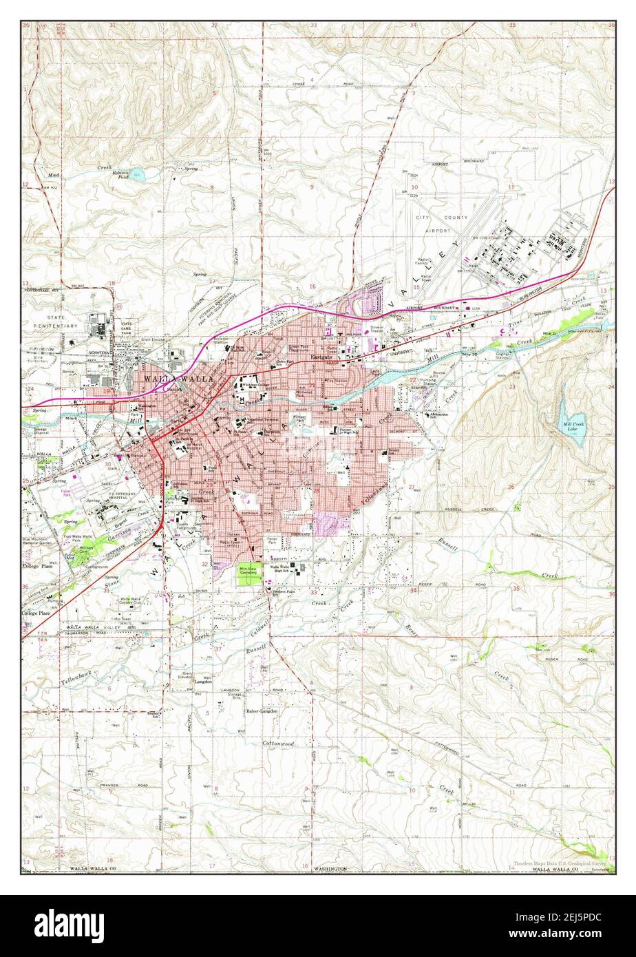 Map of walla walla washington hi-res stock photography and images - Alamy