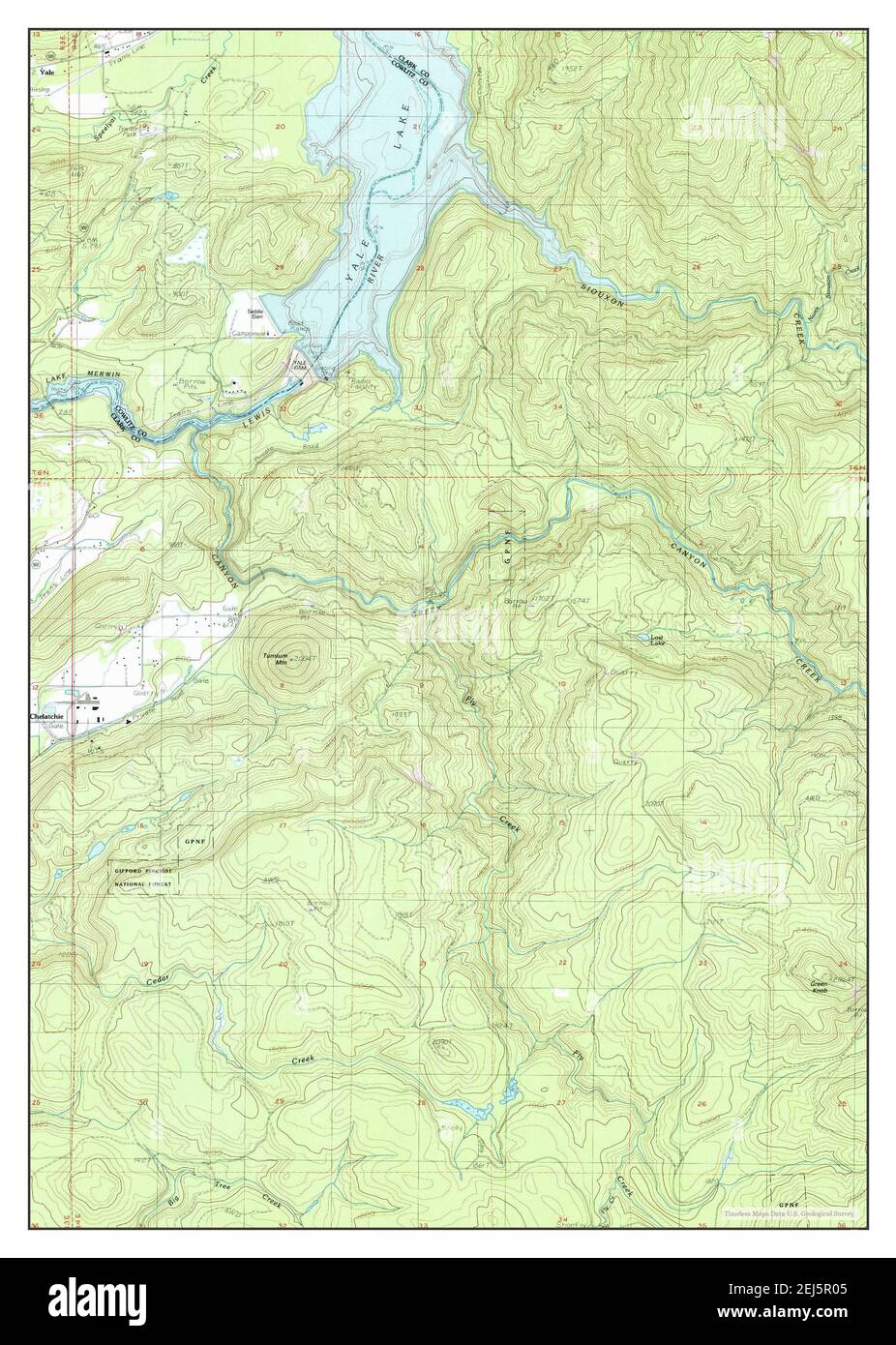 Yale Dam, Washington, map 1986, 1:24000, United States of America by ...