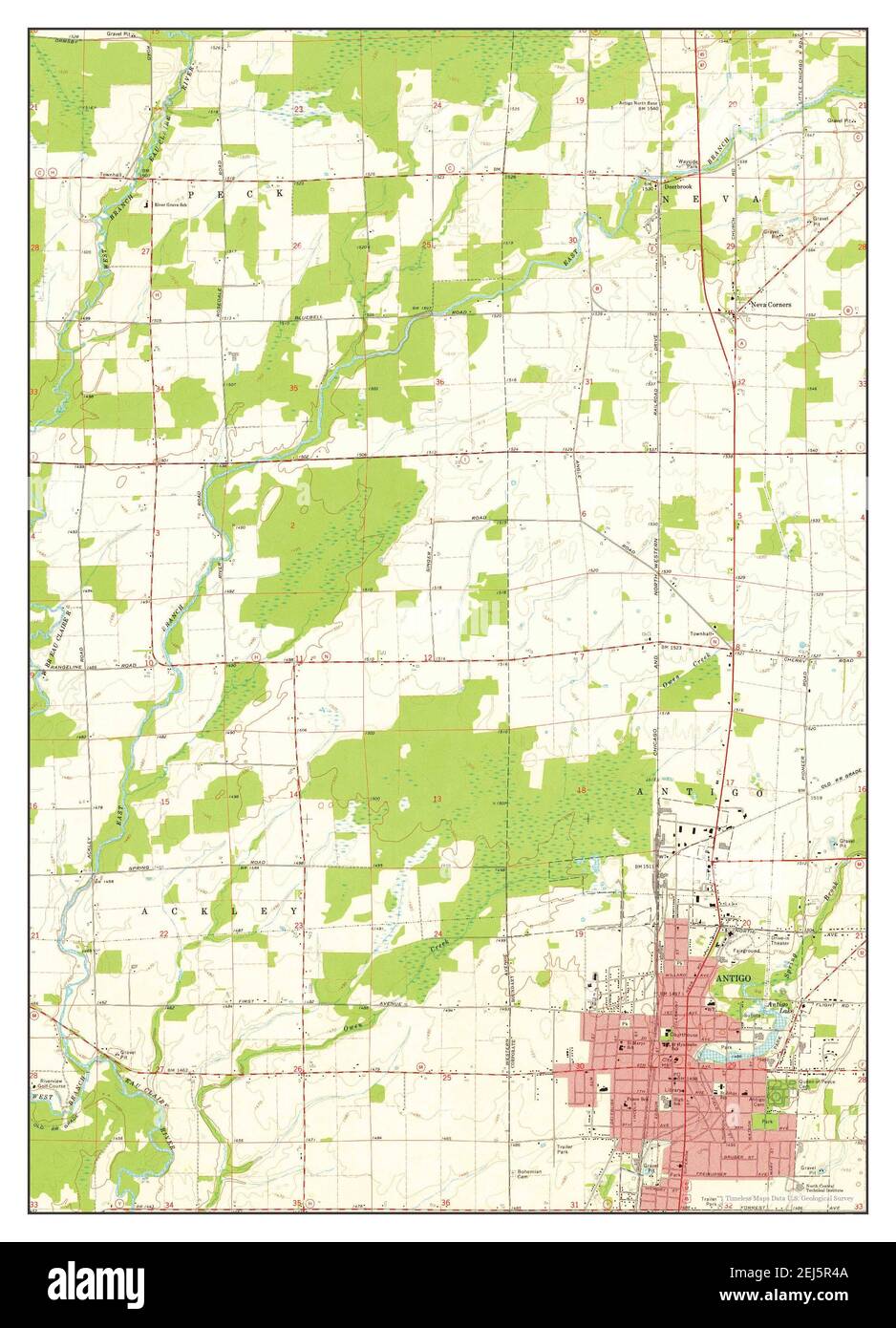 Antigo, Wisconsin, map 1973, 1:24000, United States of America by ...